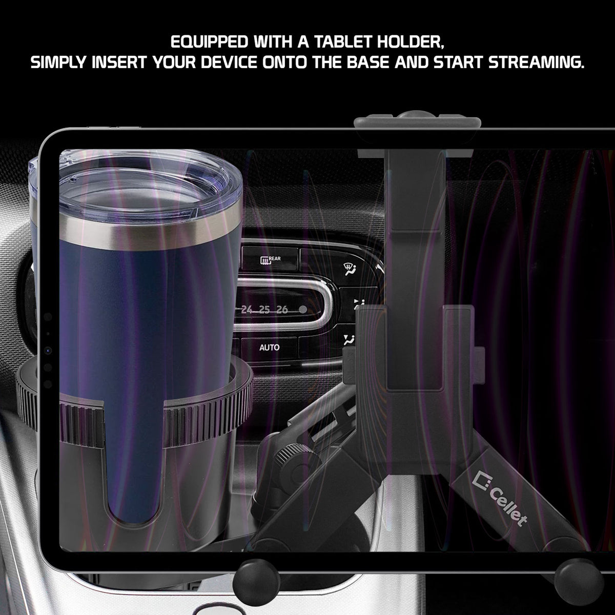 PH640 - Cup Holder Tablet Mount, Tablet Cup Holder Mount with Built in ...